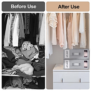 HSFTEC Foldable Bedding Organizer, Fabric Storage Bins for Bed Sheets, Duvet Covers and Pillowcases, Closet Organizer, Storage Container Boxes for Blankets, Clothes (6 pack(Queen or King), Grey)