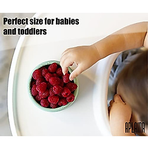 APLAINR Weighted Silicone Bowl for Baby and Toddler (Cream)