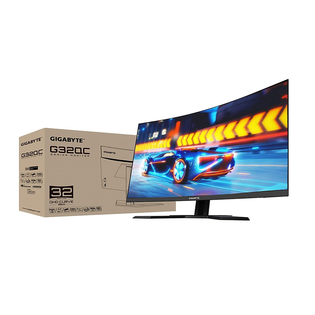 GIGABYTE G32QC 32" 165Hz 1440P Curved Gaming Monitor, 2560 x 1440 VA 1500R , 1ms (MPRT) Response Time, 94% DCI-P3, VESA Display HDR400, FreeSync Premium Pro