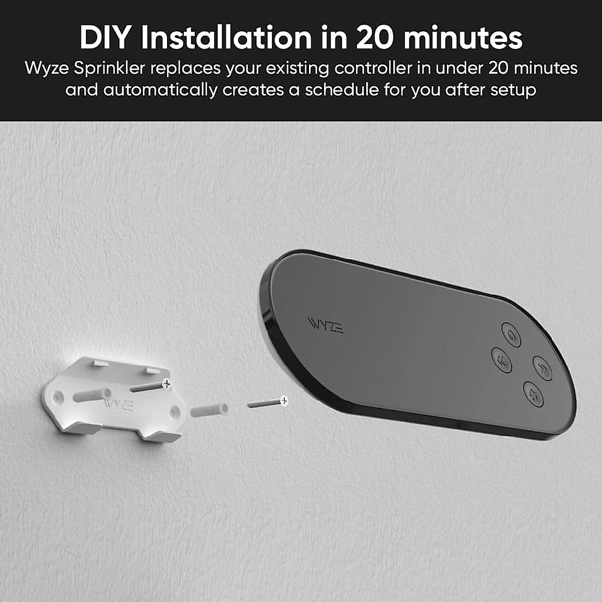 Wyze WSPRK1 Smart Controller , Smart Sprinkler Timer with EPA Watersense , 8-Zone WiFi (1 Year of Automatic Weather-Based Watering with Sprinkler Plus Included), Black