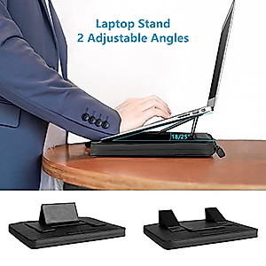 Nillkin Laptop Sleeve Case with Laptop Stand and Handle - 14 inch Laptop Bag PU Leather Case Compatible with 13/13.3-14 inch MacBook Air, HP, Dell,Samsung Chromebook Asus Notebook, Dark Black