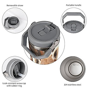 WITHSBKK 30oz Car Cup Red Panda Printed with Portable, Stainless Steel Travel Mug, Vacuum Insulated Tumbler And Straw, Leakproof for Car & Outdoor, UV Printed Design