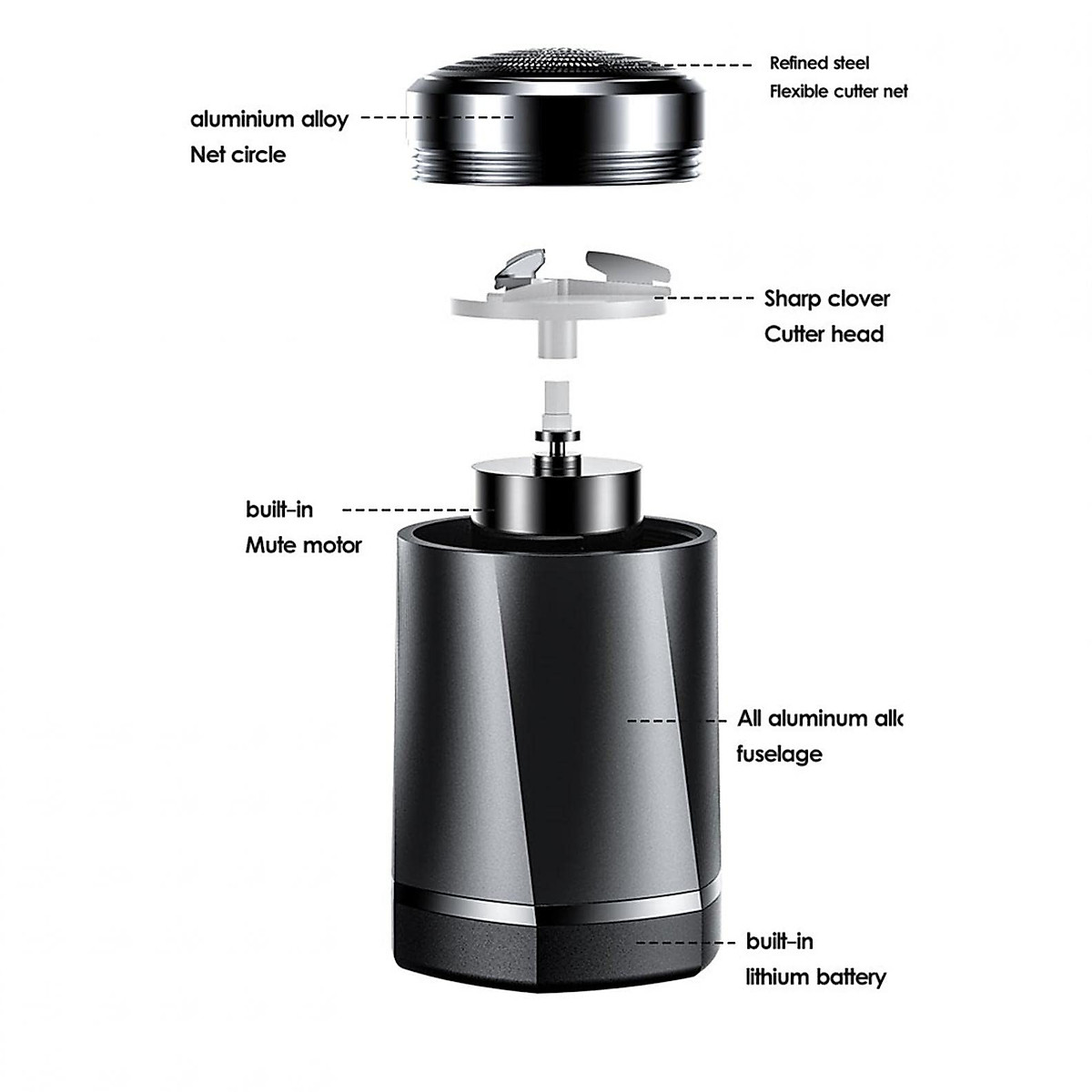 Electric Razor for Men Pocket Size Mini Portable Shaver Wet and Dry Use, Rechargeable Multifunction Portable Travel Shaver for Men's Beard Shaving Trimming Grooming