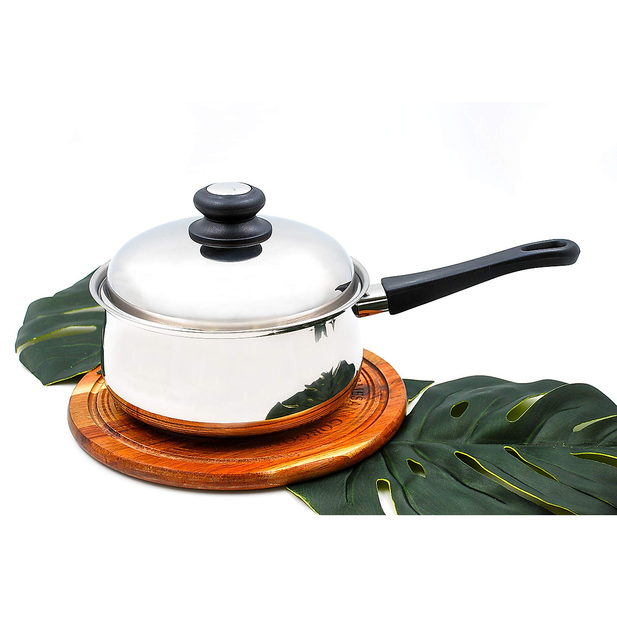 Lynns Edelstahl Rostfrei Mercury 200F 3-Quart Sauce Pan with Lid, Silver; Stainless Steel, PTFE & PFOA Free, Induction Compatible