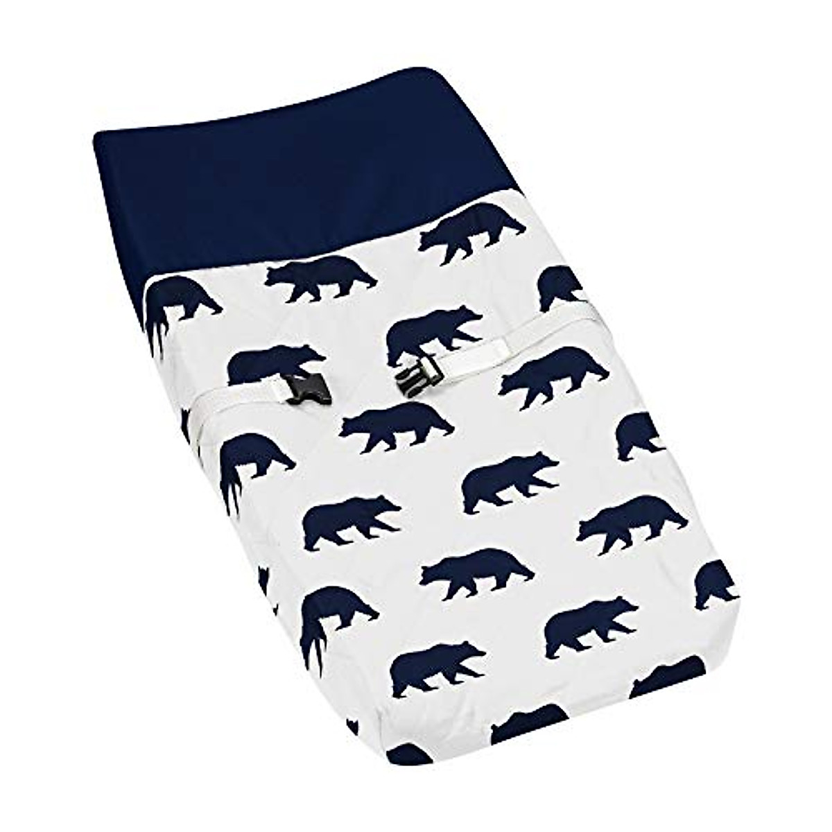 Navy Blue and White Changing Pad Cover for Big Bear Collection by Sweet Jojo Designs
