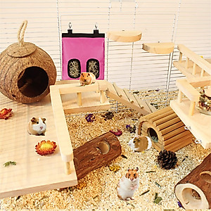 GeerDuo Rabbit Hay Feeder Bag, Guinea Pig Hay Feeder Storage, Hanging Feeding Hay for Small Animals Larege Size 600D Oxford Cloth Fabric(M,Green)