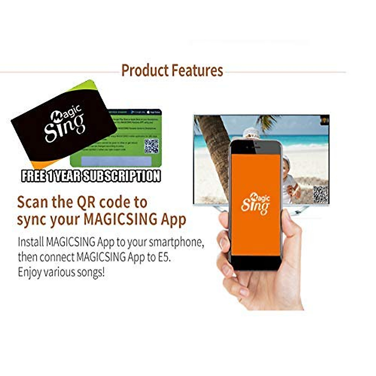 MagicSing Karaoke E5 Pang Pinoy Built-in 5073 Mix Tagalog English Songs Plus 1 Year Subscription to Access MagicSing Karaoke Library in The Cloud. Frequently Updated Includes New POP Hits
