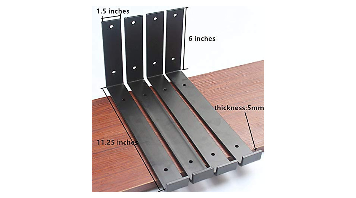 Heavy-Duty Rustic Industrial Wall Shelf Brackets – 4 Pack