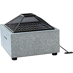 LEAYAN Garden Fire Pit Grill Bowl Grill Barbecue Rack Fire Pit Outdoor fire Pit, fire Pit Table with Barbecue Grill, Square Courtyard fire Pit, Garden Wood fire Pit