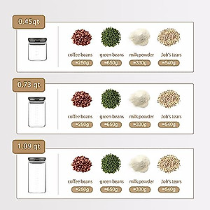 TrendPlain Air Tight Containers for Food - Pop Up High - Grade Borosilicate Glass Container with Stackable Lids - Storage Containers for Pantry, Cereal, Coffee, Rice, Flour 27 Oz / 800 ML, Grey
