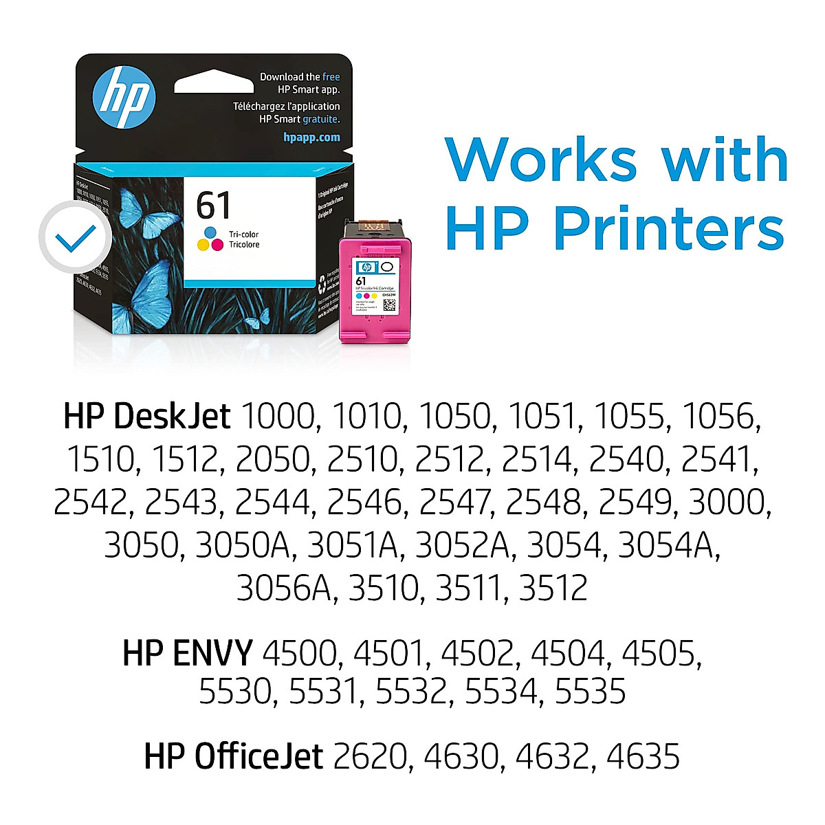 HP 61 | 2 Ink Cartridges | Black, Tri-color | CH561WN, CH562WN