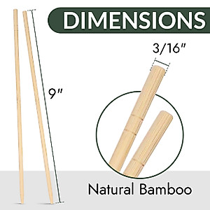 Great Credentials Premium Bamboo Chopsticks Disposable 9 Inch Long Sleeved and Separated 100 Pairs Red
