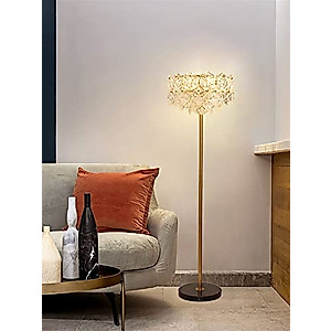 GRFIT Indoor Floor Lamp Crystal Floor Lamp Vertical Table Lamp Post-Modern Minimalist Living Room Study Floor Lamp Standing Reading Lamps