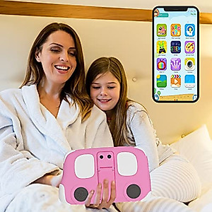 BYANDBY Kids Tablet 8 inch, Android 12 Tablet for Kids, 1280×800 HD Touch Screen, 2+32GB, 512GB Expand Tablet PC, Games, Wi-Fi, Dual Camera, Gift for Girls(Pink