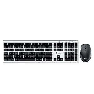 iClever Bluetooth Keyboard and Mouse, Rechargeable Wireless Keyboard and Mouse Combo with Numeric Keypad, Ultra-Slim Full Size Multi-Device Keyboard for Mac, iPad, MacBook, iPhone, Android, Windows