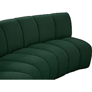 Meridian Furniture 643Green-2PC Infinity Collection Modern | Contemporary Upholstered 2pc Modular Sectional with Luxurious Deep Channel Tufting, Green, 83" W x 41" D x 32.5" H