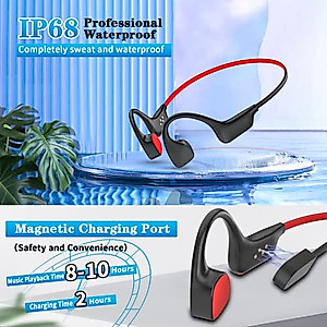 OFUSHO Bone Conduction Headphones, Open-Ear Bluetooth Headphones, Wireless Headphones Earphones for Sport, Built-in Mic