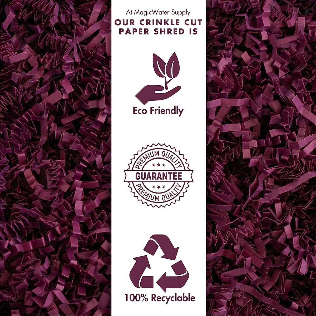 MagicWater Supply Crinkle Cut Paper Shred Filler (4 oz) for Gift Wrapping & Basket Filling - Burgundy