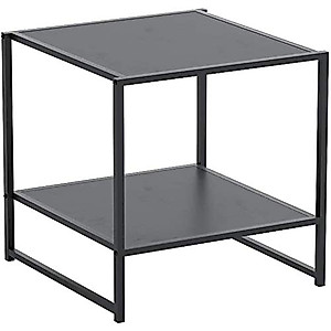 Zinus Modern Studio Collection ET-2020QB Dane Night Table, Dark Espresso (W x D x H): 20.1 x 20.1 inches (51 x 51 x 51 cm), Side Table, Steel Frame, Bed, Easy Assembly, Tools Included