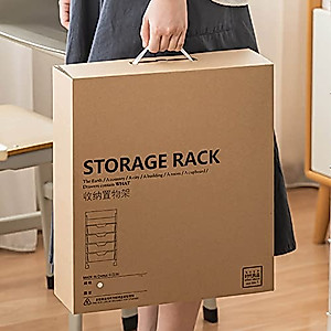 BFYDOAA 5 Tier Rolling Organizer Cart,Mobile Bookcase with Wheels Movable Bookshelf Cart with Drawers for Classroom School Bedroom Groceries Office(Blue)