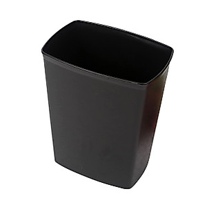 LIFKOME Office Decor Black Plastic Trash Can, 13 Gallon Capacity, 13" Wide