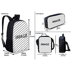 Belidome Basketball Custom Backpack Set with Name for Kids Teens Boy Personalized School Bookbag Set of 3 Pcs with Lunch Box Pencil Case School Supplies