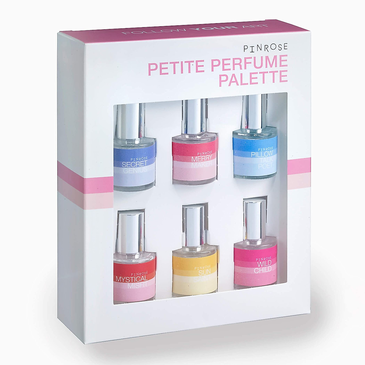 PINROSE Perfume Petite Perfume Palette Sample Set for Women - Clean, Vegan, Cruelty-free and Hypoallergenic Scents with Essential Oils - Six 1.5ml Eau de Parfum Sprays