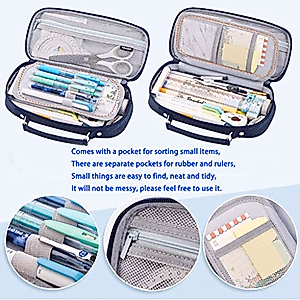 Pen case Pencil case Large capacity Fashionable Pencil case Boys Girls Elementary school students Junior high school students High school students University students For working adults(blue)