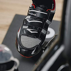 Venzo Bicycle Men's Road Cycling Riding Shoes - 3 Straps - Compatible with Look Delta & for Shimano SPD-SL - Perfect for Road Racing Bikes - Black - 10.5 US Men