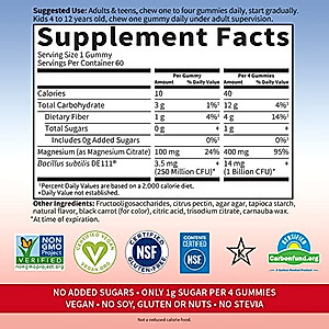 Dr Formulated Magnesium Citrate Supplement with Prebiotics & Probiotics for Stress, Sleep & Recovery – Garden of Life - Vegan, Gluten Free, Kosher, Non-GMO, No Added Sugars – 60 Raspberry Gummies