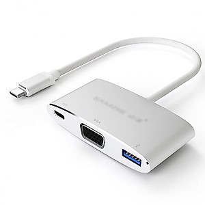 Port Expander USB C Hub Adapter USB C to VGA Adapter USB C Docking Station with 1080P@60Hz VGA, USB 3.0 Ports, PD 65W USB Splitter