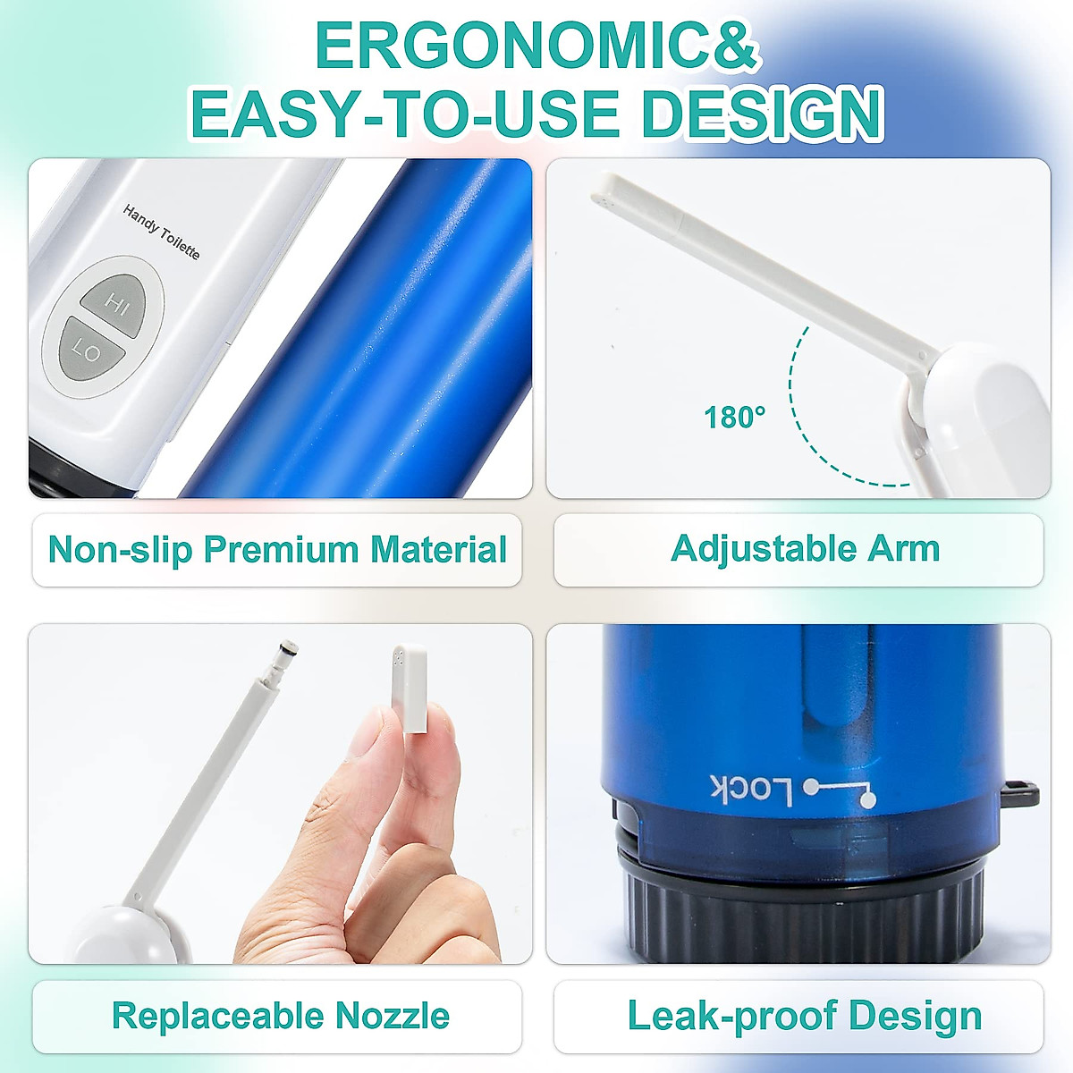 Portable Electric Bidet for Travel and Home Hygiene - Rechargeable Blue