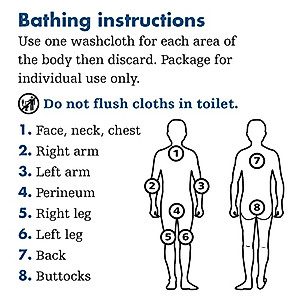 Stryker - Sage Essential Bath Cleansing Washcloths - 30 Packages, 240 Cloths - Fresh Scent, No-Rinse Bathing Wipes, Ultra-Soft and Medium Weight Cloth, Hypoallergenic