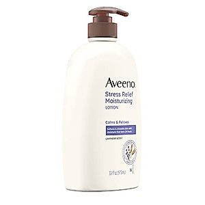 Aveeno Stress Relief Moisturizing Body Lotion with Lavender Scent, Natural Oatmeal to Calm & Relax, Non-Greasy Daily Stress Relief Lotion, 33 fl. oz