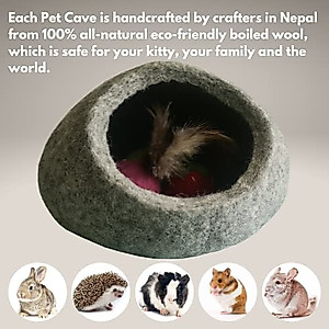 Guinea Pig Hideout, Hamster Bed, Guinea Pig Bed, Dwarf Rabbit Bed, Bearded Dragon Bed, 100% Pure Wool Handmade, Hideout for Chinchilla Cave Bed for Small Pet Animal House Accessories
