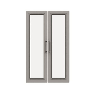 ClosetMaid Modular Storage Pair Set, 2 Glass Pane Doors, Wood Closet Organizer Shaker Style, Add On Accessory for Shelf Units, Taupe, Kit