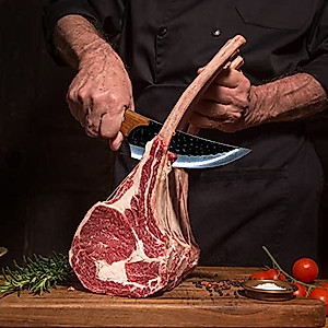 Viking Knife Caveman Ultimo Knife,Cleaver Super Sharp with Sheath Steel Butcher for Meat,Handmade Japanese Chef Knife, Forged Meat Cleaver knife,Camping, BBQ Chef knife