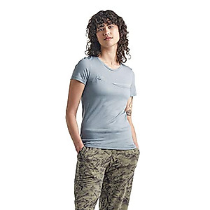 Icebreaker Merino Womens Spector Short Sleeve T-Shirt Cadence Paths, Gravel, X-Large
