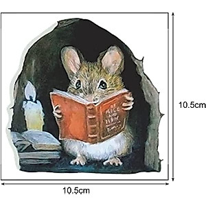 3D Mouse Hole Realistic Wall Sticker,Mouse in a Hole Wall Decal Fun Art,Home Decor,Vinyl,for Living Room Nursery Bedroom Kids Room Wall Decoration Kids Home Wall Decorations