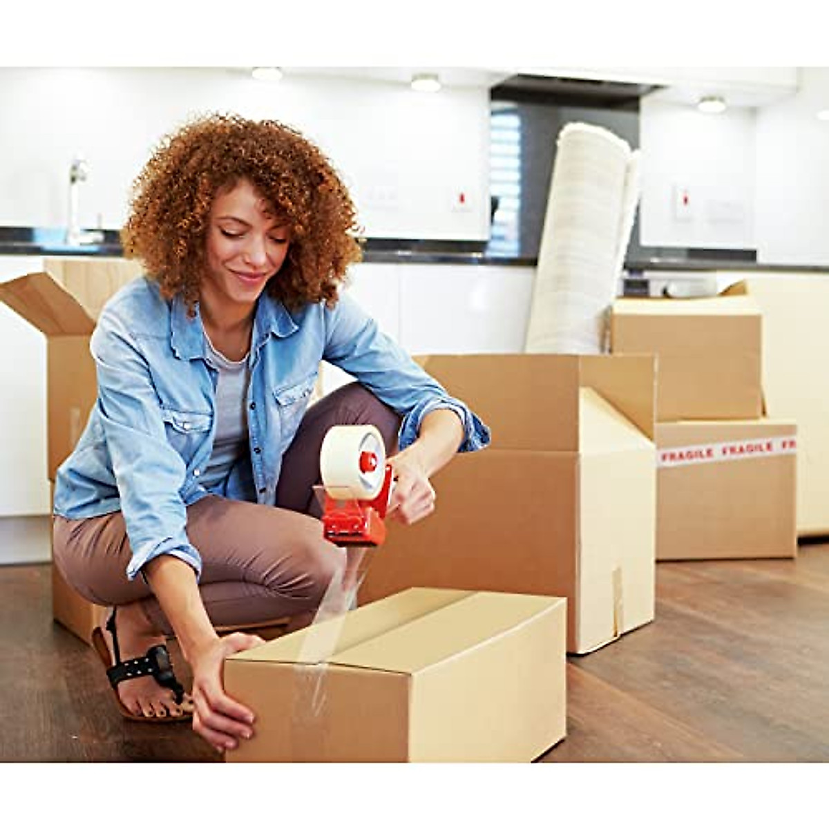 Scotch Heavy Duty Packaging Tape, 1.88" x 54.6 yd, Designed for Packing, Shipping and Mailing, Guaranteed to Stay Sealed, 3" Core, Clear, 18 Rolls (3850-18CP)