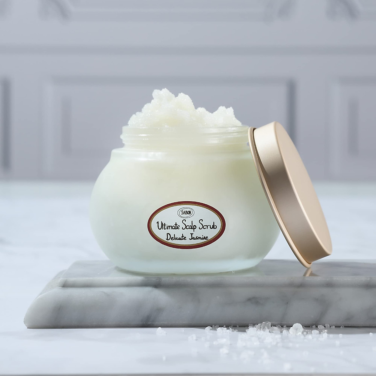 Sabon Ultimate Scalp Scrub — Delicate Jasmine | Dead Sea Salt Scrub for Healthy Hair | Bergamot, Ylang, Rose | Exfoliate Scalp & Nourish Hair | 10.6 Oz