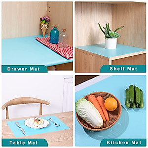 Rxemohesuoh Original Non-slip Drawer and Shelf Liner,Eco-friendly Materials,Non Adhesive,Powerful Grip,Soft cut,Durable and Reusable,17.5IN x 10FT Roll,For Drawers,Shelves,Cabinets,Tables,Kitchen,Blue