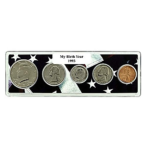 1993-5 Coin Birth Year Set in American Flag Holder Uncirculated
