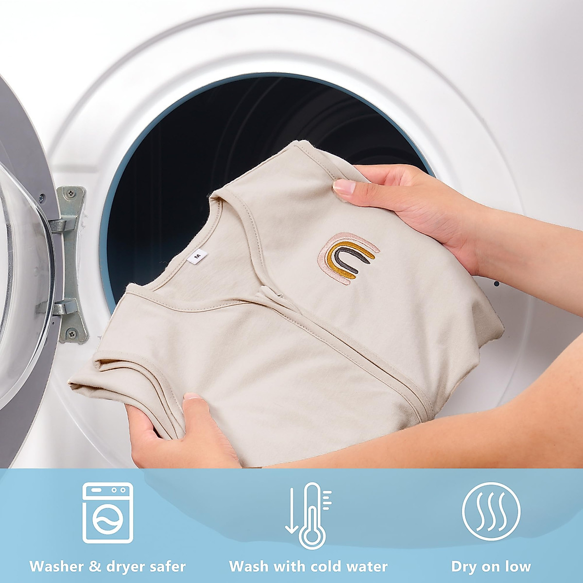 TILLYOU Sleep Sack 1 Pack - Baby Wearable Blanket with 2-Way Zipper, Extra Soft Cotton Sleeveless Sleeping Bag for Infants, 18-24 Months, Nude