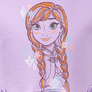 Disney Frozen Princess Anna Little Girls Short Sleeve Dress Purple 7-8