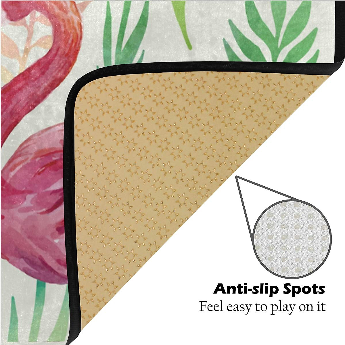 Kitchen Sink Mats Floor Rug - Flamingo Non Slip Kitchen Mats Cushioned Washable Anti-Fatigue Kitchen Carpets 20x20in for Kitchen Home Decoration Bathroom