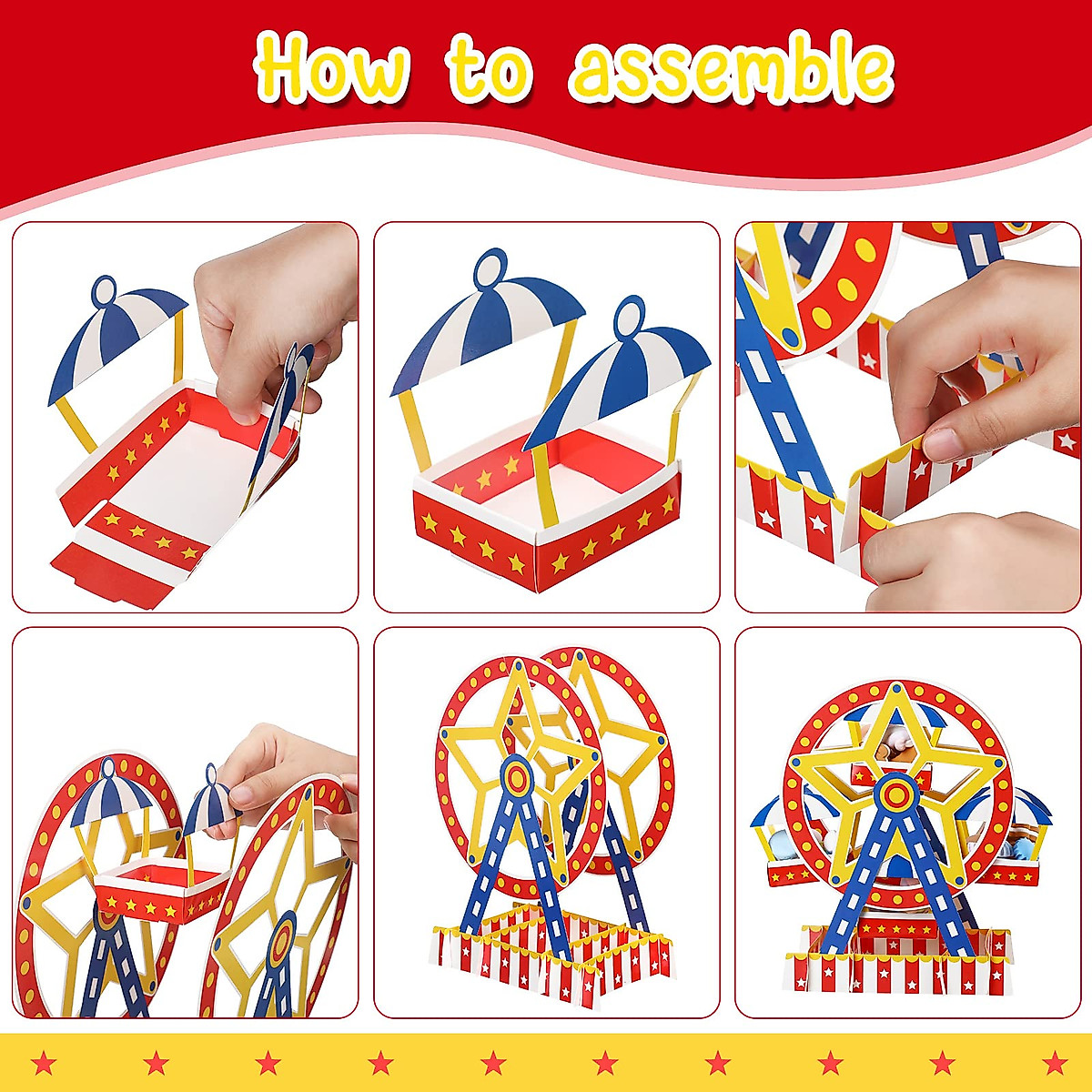 Carnival Ferris Wheel Centerpiece Carnival Theme Party Decorations Carnival Cake Holder Circus Carnival Favor Supplies for Candy Desserts Cake Carnival Ferris Wheel Party Decorations