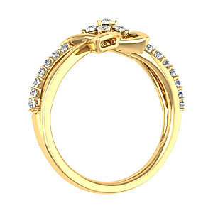 0.15 Carat Diamond Star Shaped Ring in 10K Yellow Gold (Ring Size 8.75) (I1-I2 Clarity)