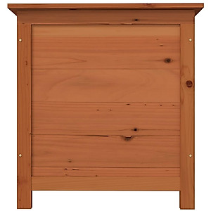 vidaXL Patio Cushion Storage Box - Solid Fir Wood Storage Container - Moisture-Resistant Outdoor Garden Furniture - Size 19.7"x19.7"x22" - Brown Finish