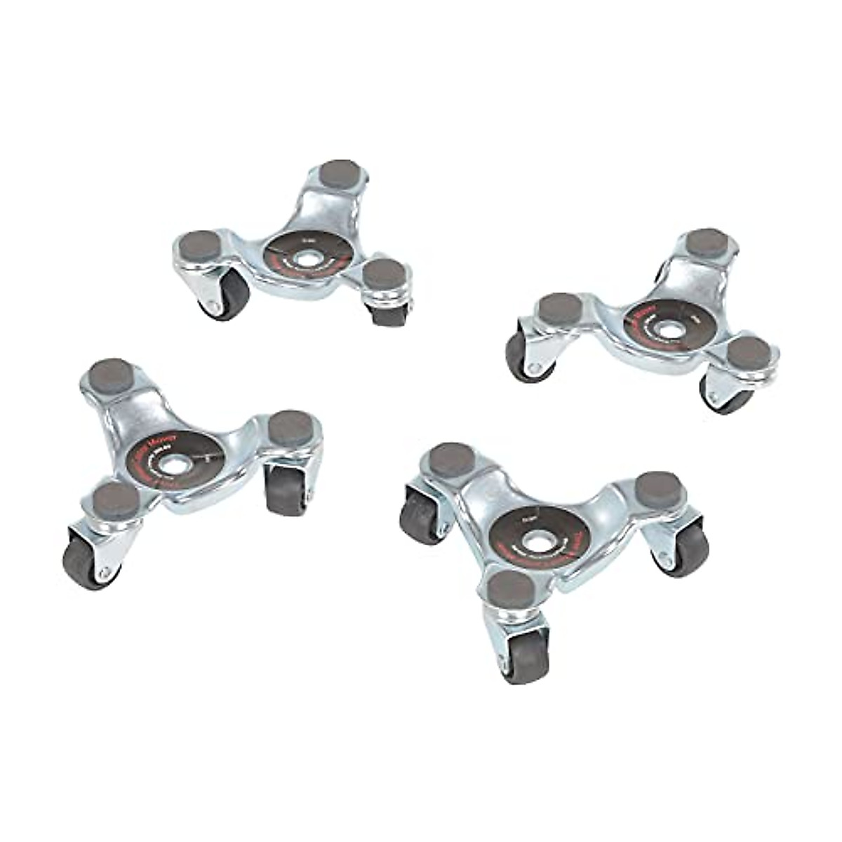 Vestil LEG-D-4PK Leg Dolly, 200 lb. Capacity, 6-3/8" x 5-3/4", Silver (Pack of 4)